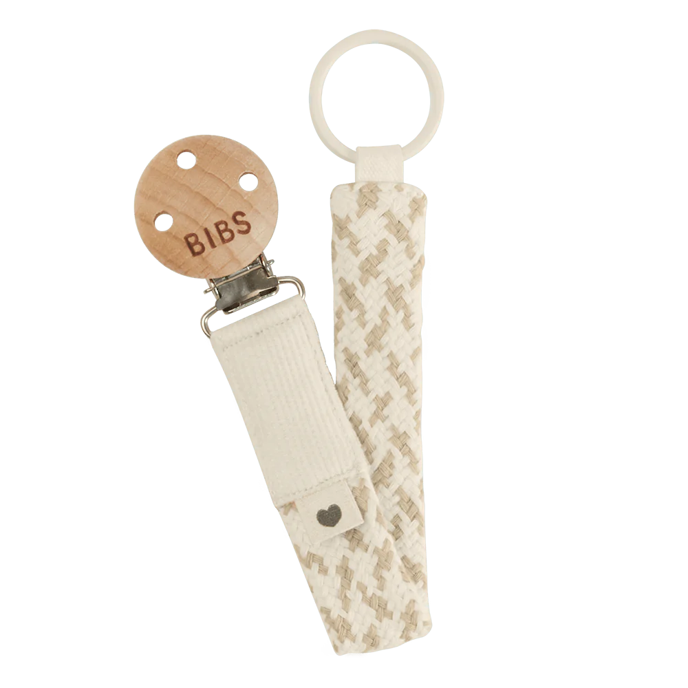 BIBS Pacifier Clip Braid - Ivory/Vanilla