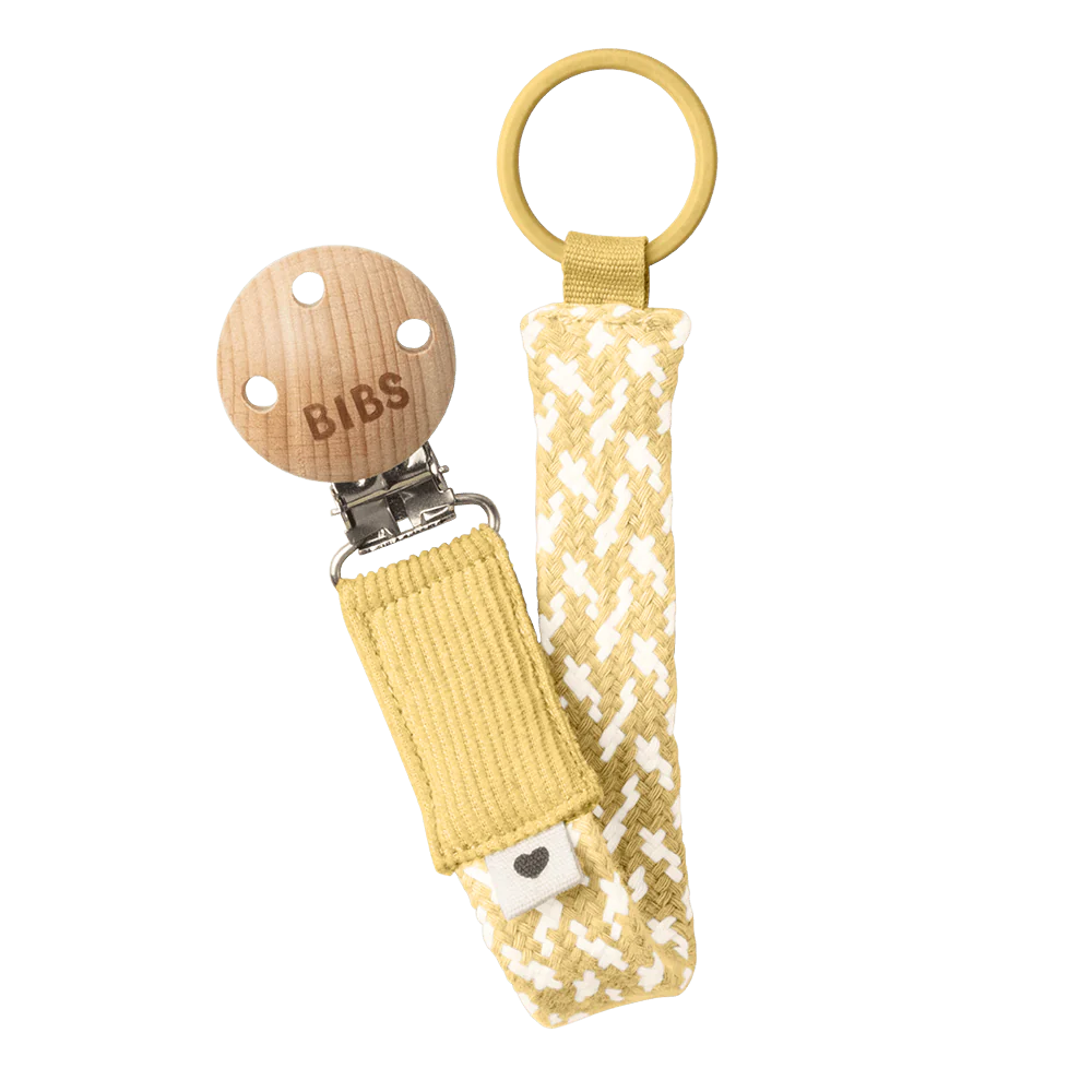 BIBS Pacifier Clip Braid - Pale Butter/Ivory